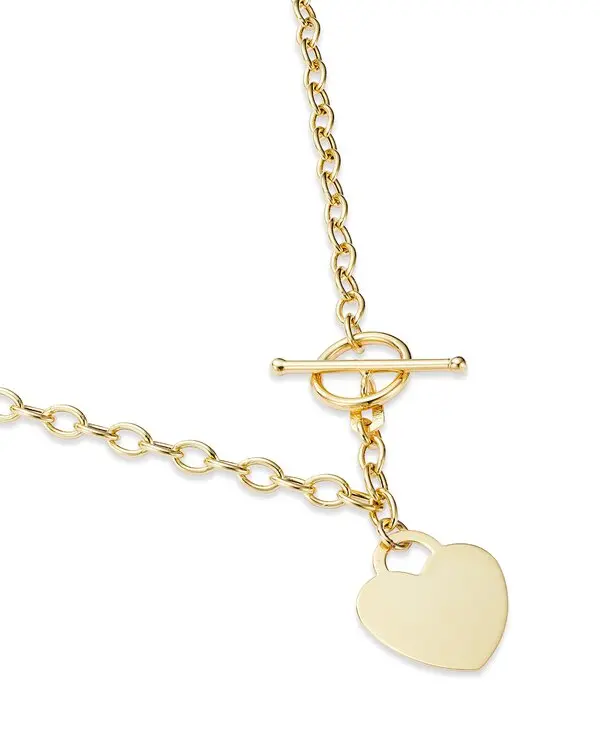 Bloomingdale'S 14k Yellow Polished Heart Toggle Necklace