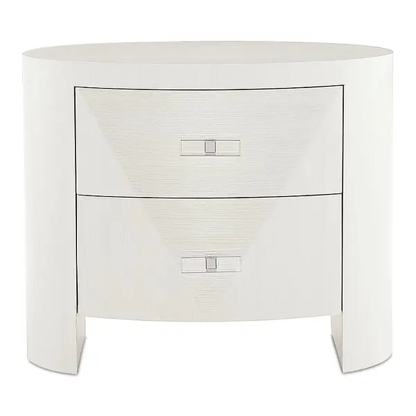BERNHARDT Axiom Oval Nightstand - Linear Gray