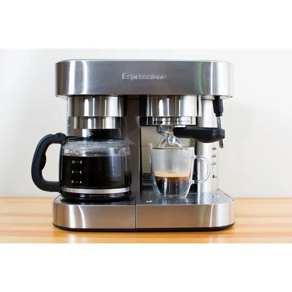 ESPRESSIONE Dualit Stainless Steel Combination Espresso Machine & 10 Cup Drip Coffee Maker - Silver