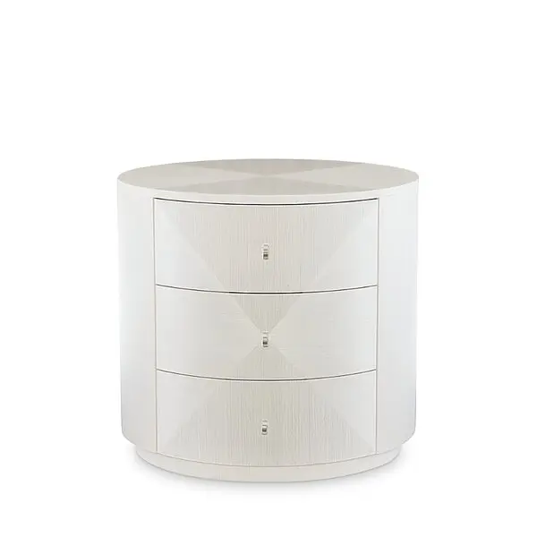 BERNHARDT Axiom Round Chairside Table - Linear White