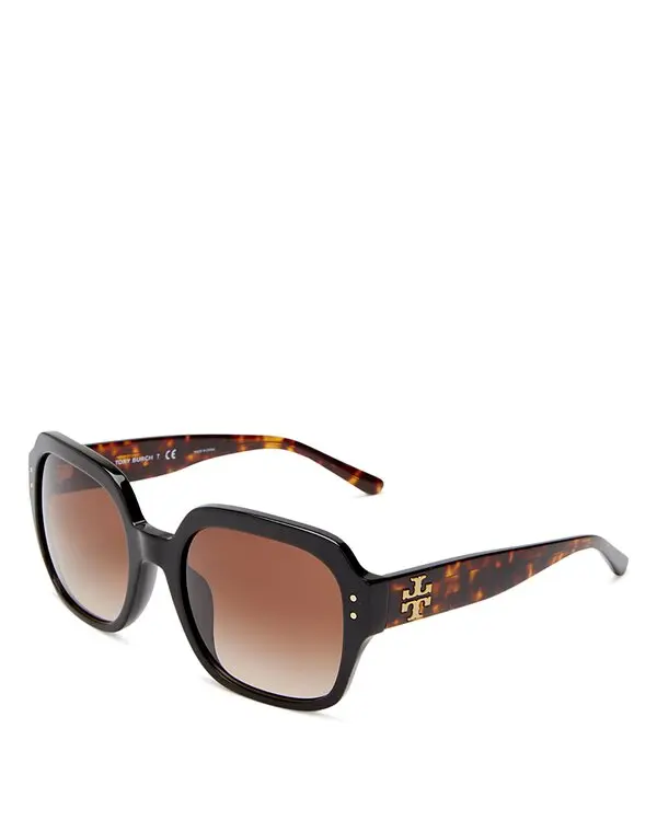 Tory Burch Oversized Square Sunglasses 56mm - Tortoise/brown