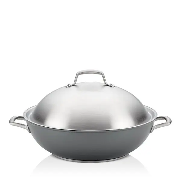 ANOLON Accolade Hard-anodized Precision Forge 13.5 Wok With Lid - Moonstone