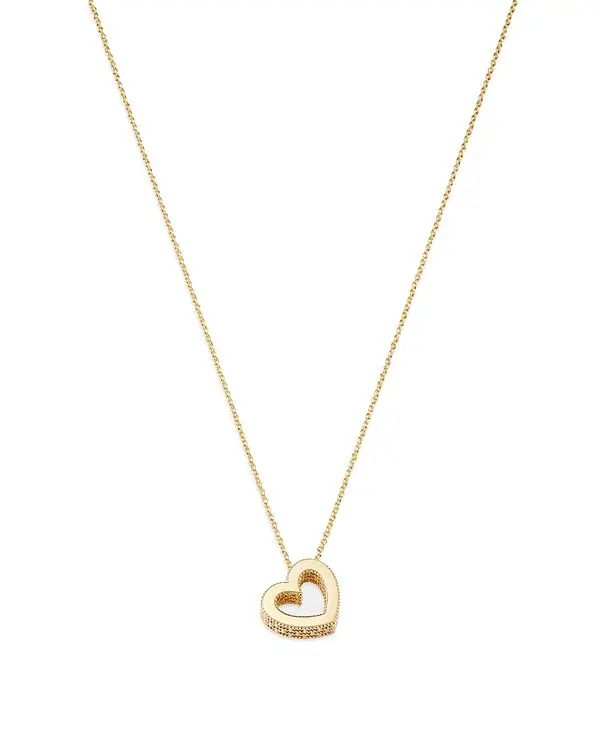 Bloomingdale'S 14k Open Heart Pendant Necklace - Yellow Gold