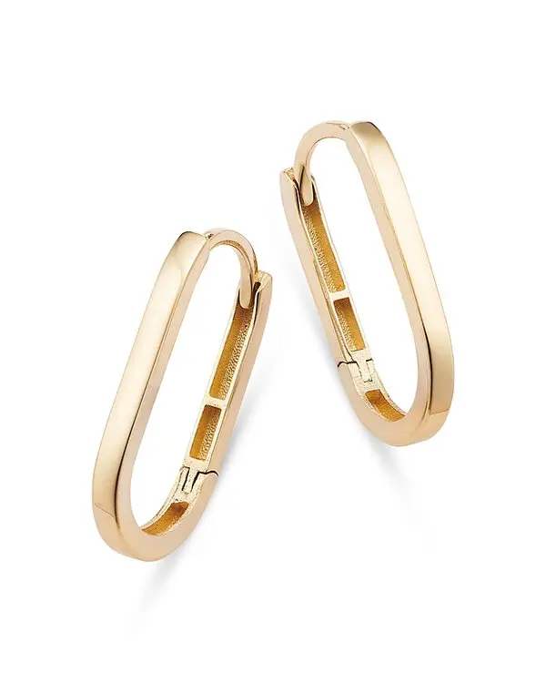 MOON & MEADOW 14k Yellow Square Tube Hoop Earrings - Gold
