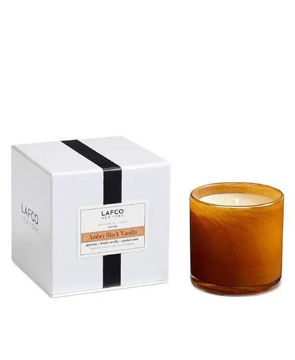 LAFCO Amber Black Vanilla Foyer Candle 6.5 Oz - Light Brown