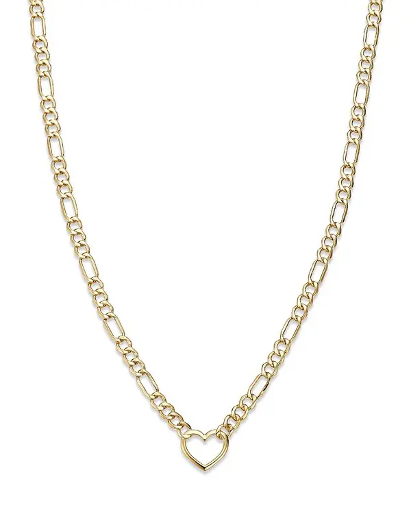 Bloomingdale'S Open Heart Figaro Link Chain Necklace - Gold