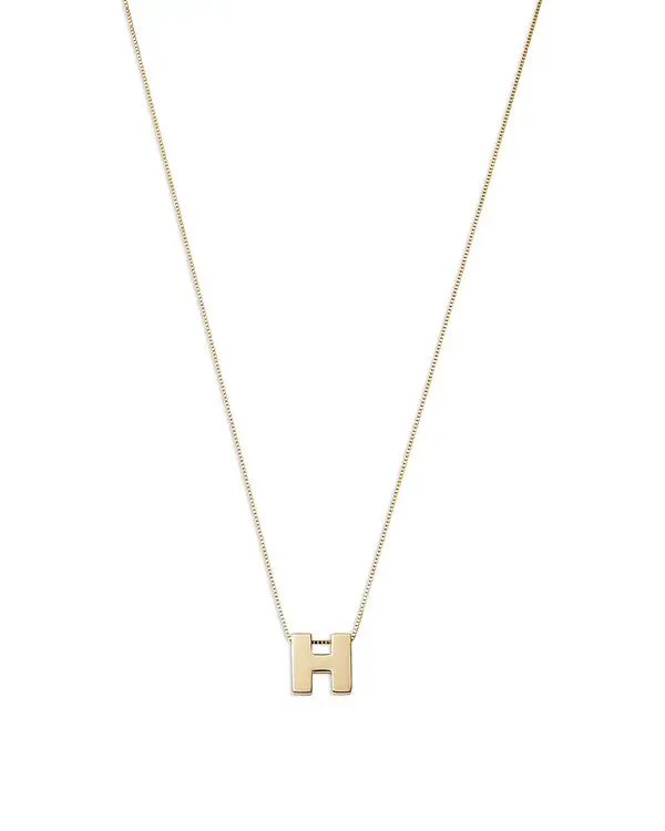 Bloomingdale'S Initial Pendant Necklace In 14k Yellow Gold - H
