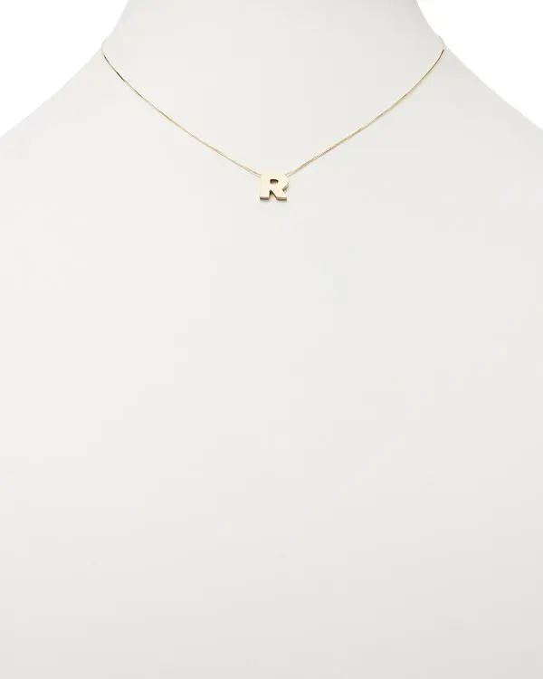 Bloomingdale'S Initial Pendant Necklace In 14k Yellow Gold - R