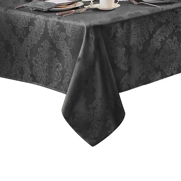 ELRENE HOME FASHIONS Barcelona Jacquard Damask Oblong Tablecloth, 102 X 60 - Gray