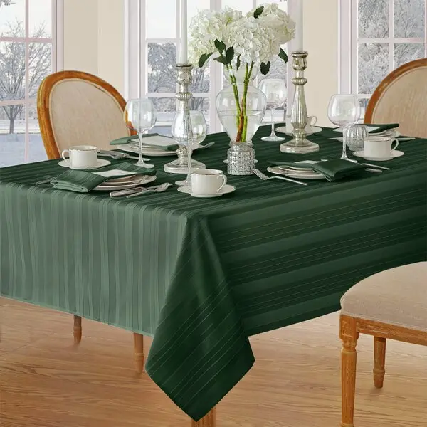 ELRENE HOME FASHIONS Denley Stripe Jacquard Tablecloth, 52 X 52