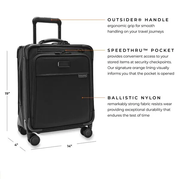 Briggs & Riley Baseline Compact Carry On Spinner Suitcase - Black