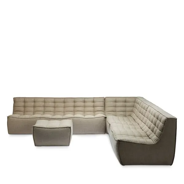 ETHNICRAFT N701 Footstool Sectional - Beige