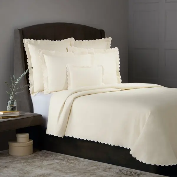 MATOUK Diamond Pique Standard Sham - Ivory