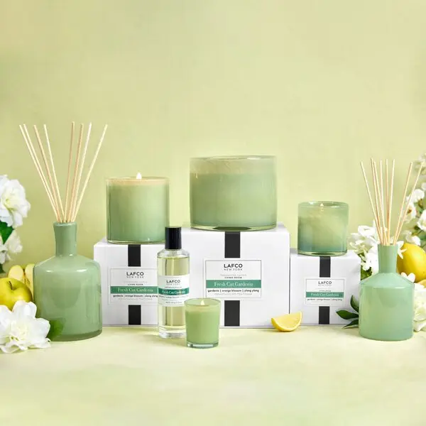 LAFCO NEW YORK Fresh Cut Gardenia Classic Reed Diffuser, 6 Oz - Green