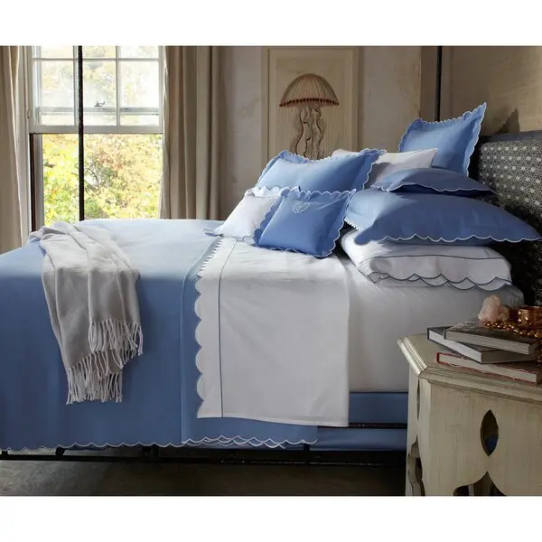 MATOUK Diamond Pique Euro Sham - Azure