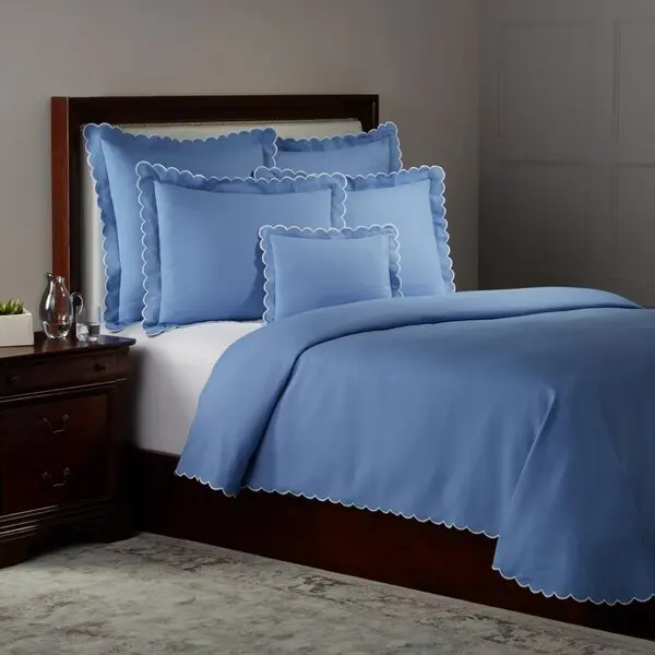 MATOUK Diamond Pique Boudoir Sham - Azure