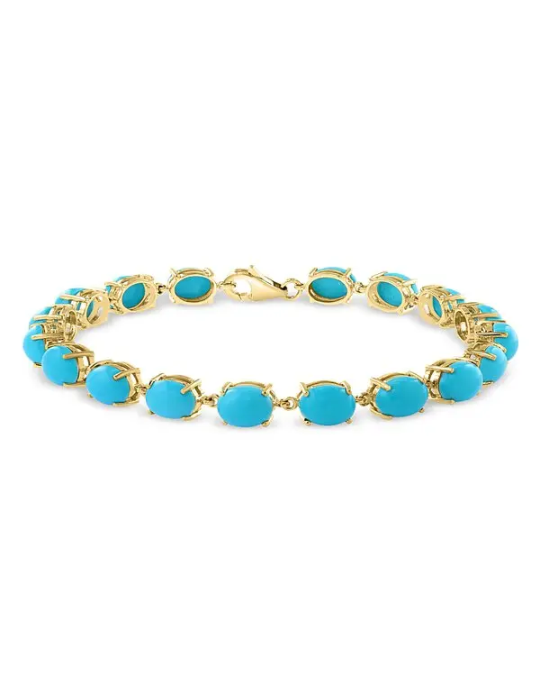Bloomingdale'S 14k Yellow Gold Turquoise Link Bracelet - Blue/gold