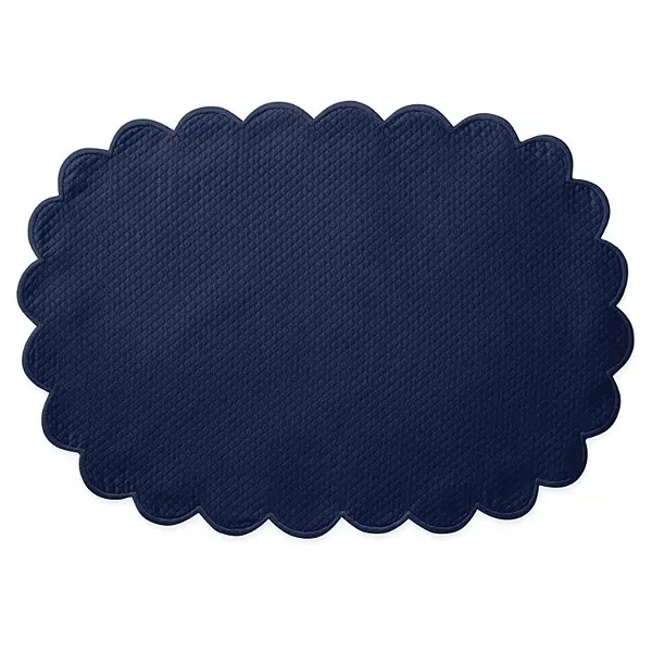 MATOUK Savannah Gardens Placemat 13 X 19 Oblong, Set Of 4 - Navy/navy