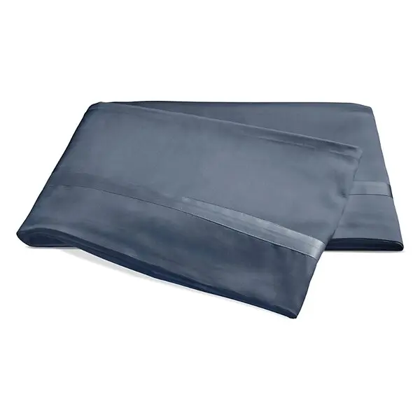 MATOUK Nocturne Sateen Flat Sheet, King - Steel Blue