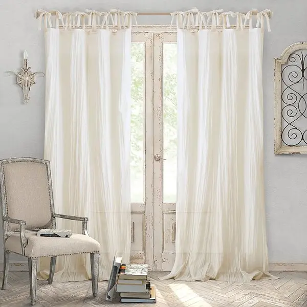 ELRENE HOME FASHIONS Jolie Semi-sheer Pleated Curtain Panel, 52 X 84 - Ivory
