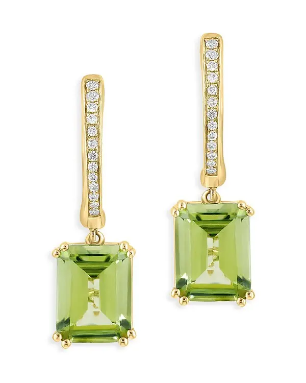 Bloomingdale'S Peridot And Diamond Drop Earrings - Green/gold