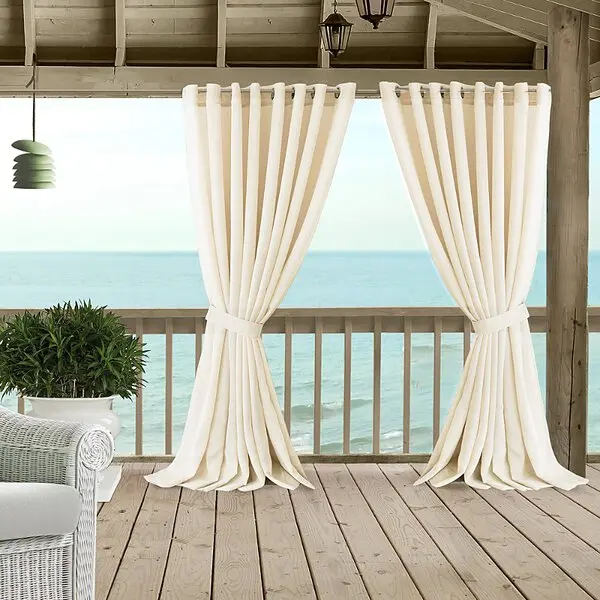 ELRENE HOME FASHIONS Carmen Sheer Indoor/outdoor Tieback Curtain Panel, 114 X 95 - Ivory
