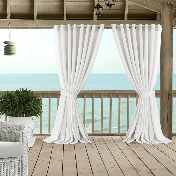 ELRENE HOME FASHIONS Carmen Sheer Indoor/outdoor Tieback Curtain Panel, 114 X 84 - White