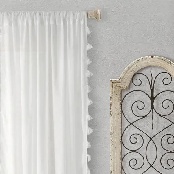 ELRENE HOME FASHIONS Bianca Tassel Curtain Panel, 52 X 84