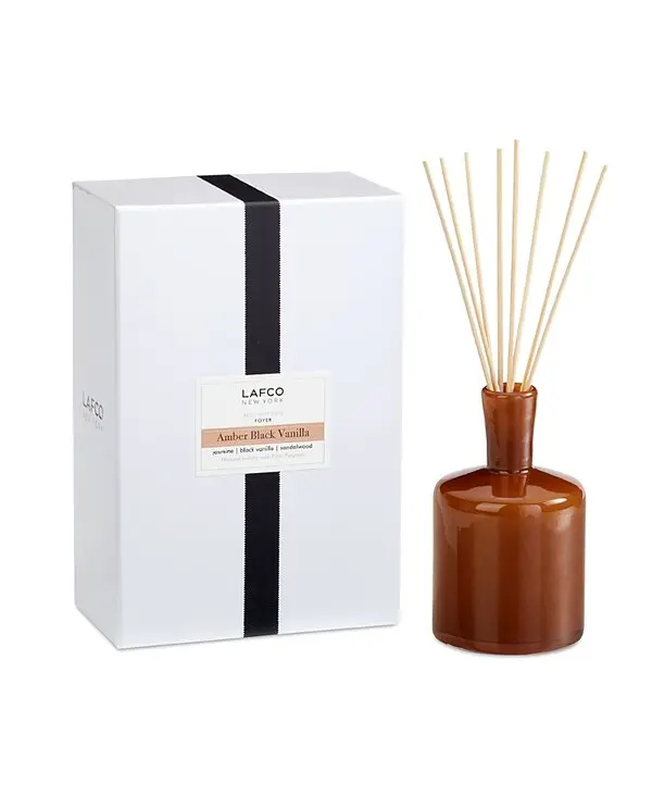 LAFCO NEW YORK Amber Black Vanilla Signature Reed Diffuser, 15 Oz - Light Brown