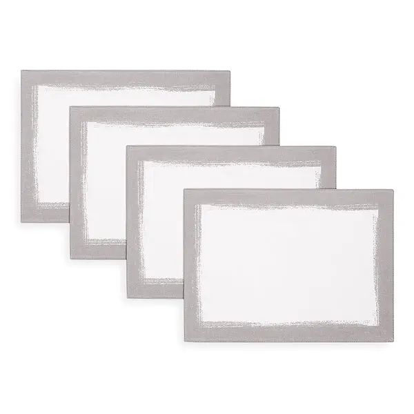 VILLEROY & BOCH Metallic Brushstroke Placemats, Set Of 4 - White