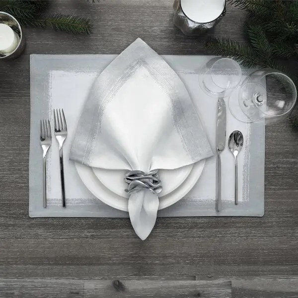 VILLEROY & BOCH Metallic Brushstroke Placemats, Set Of 4 - White