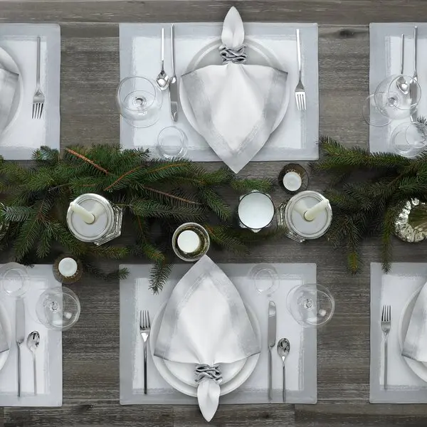 VILLEROY & BOCH Metallic Brushstroke Placemats, Set Of 4 - White