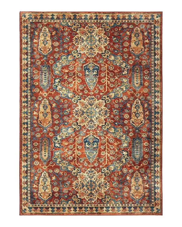 ORIAN Palmetto Living Alexandria Bombay Area Rug, 5' X 8 - Red