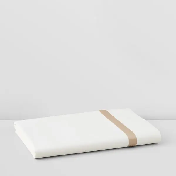 MATOUK Lowell Flat Sheet, King - Ivory/champagne
