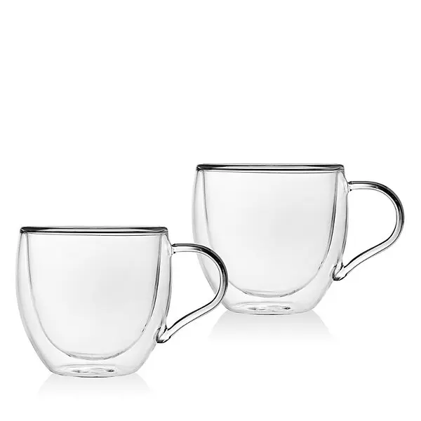 GODINGER Double Walled Glass Espresso Cup, Set Of 2 - Clear