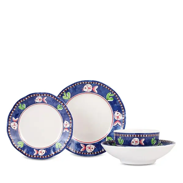 VIETRI Melamine Campagna Pesce 4-piece Place Setting - Assorted P
