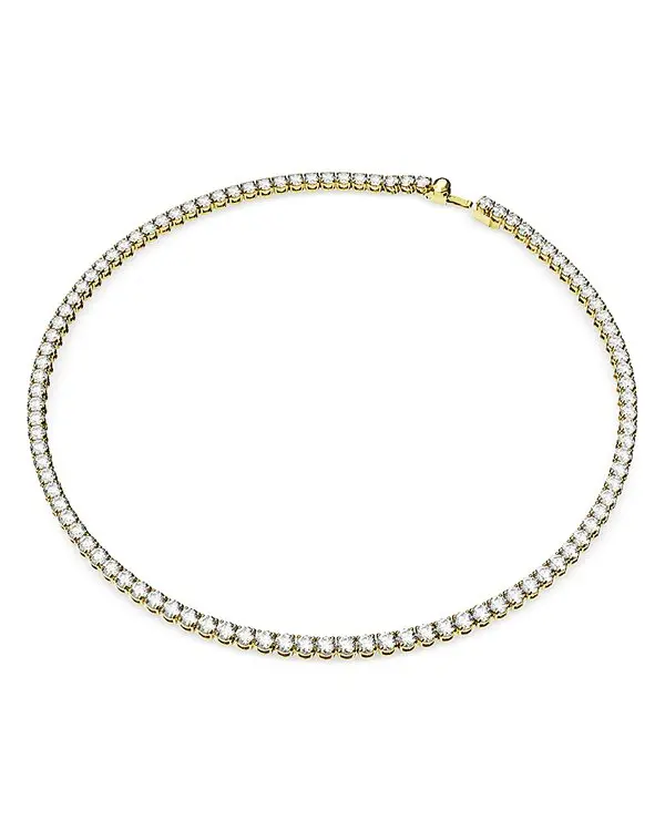SWAROVSKI Matrix Crystal Tennis Necklace - Clear/gold