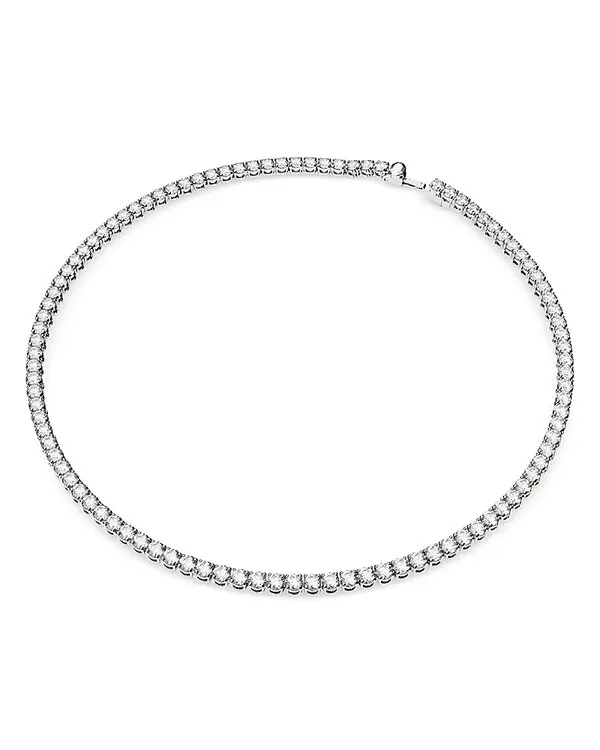 SWAROVSKI Matrix Crystal Tennis Necklace - Clear/silver
