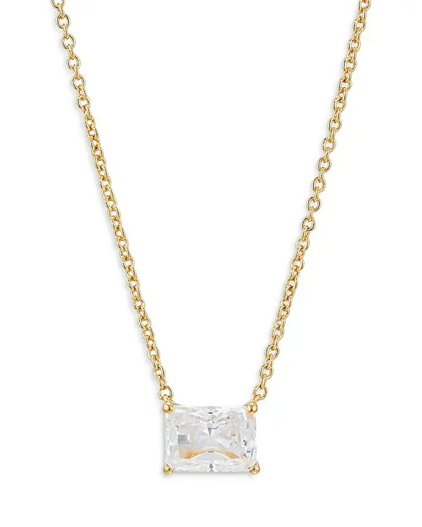 Nadri Modern Love Emerald Cut Pendant Necklace - Gold