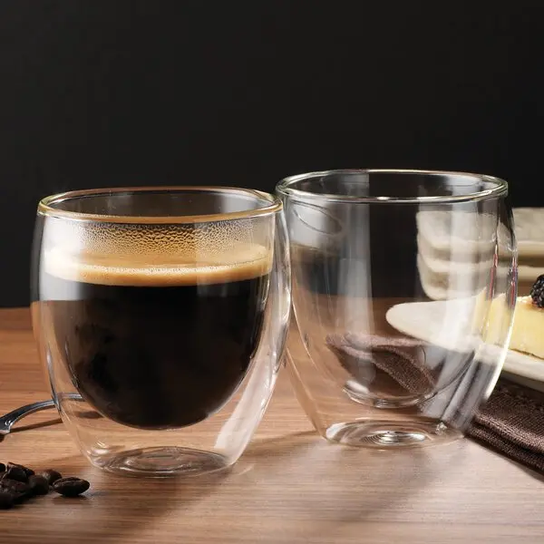 GODINGER Double Walled Coffee Cups, Set Of 2