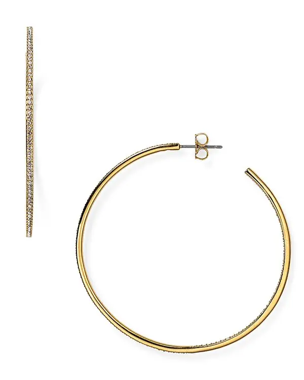 Nadri Pave Hoop Earrings - Gold