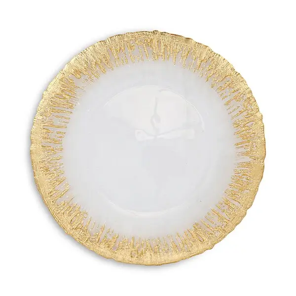 VIETRI Rufolo Glass Brushstoke Dinner Plate - Gold