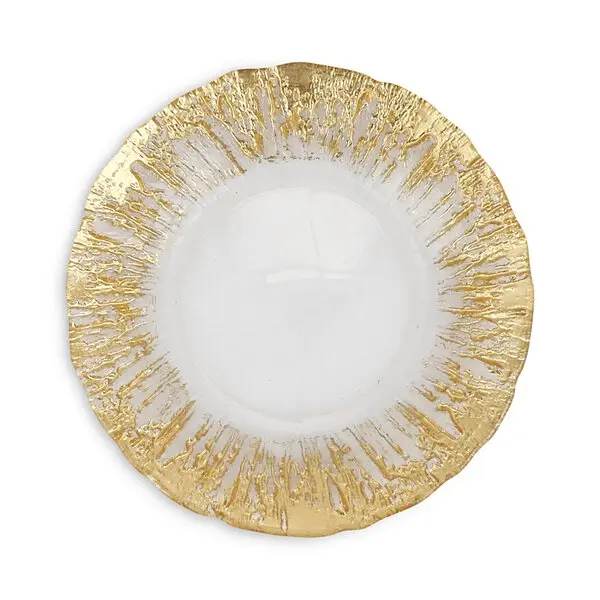 VIETRI Rufolo Glass Brushstroke Salad Plate - Gold