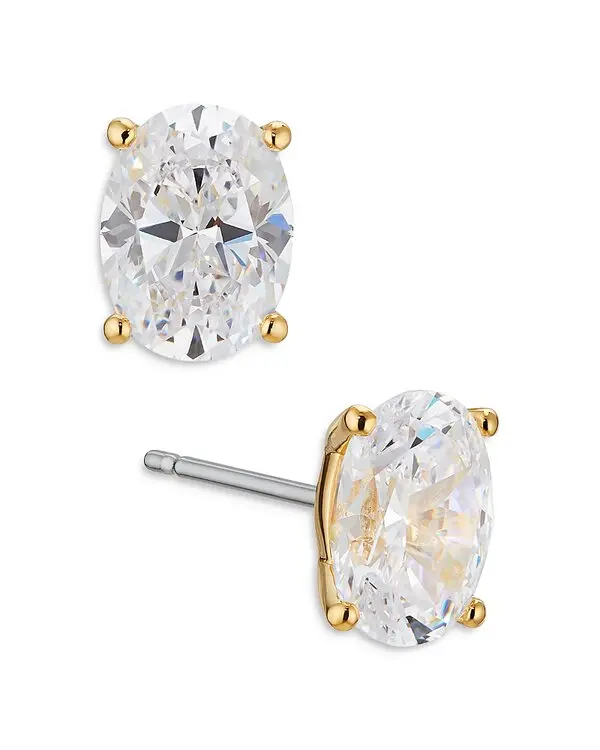 Nadri Modern Love Oval Stud Earrings - Gold