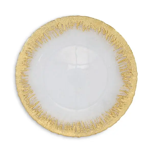 VIETRI Rufolo Glass Brushstroke Service Plate/charger - Gold