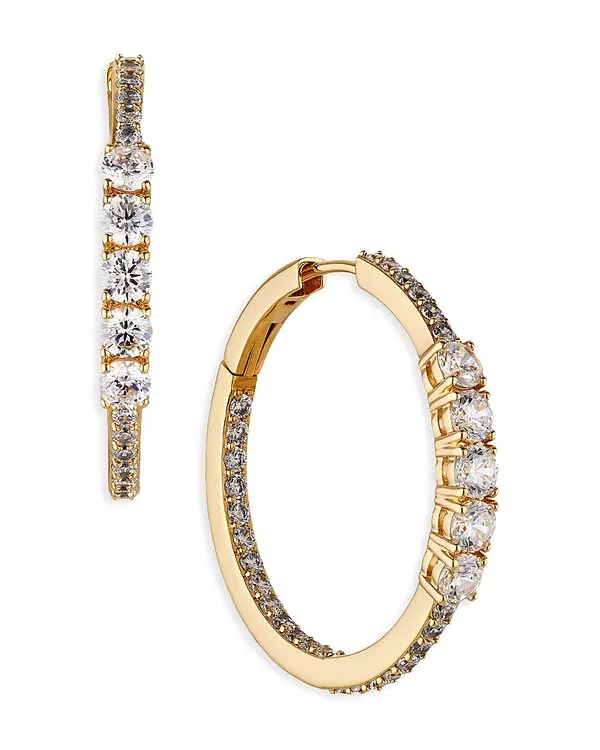 Nadri Love All Cubic Zirconia Hoop Earrings - Gold
