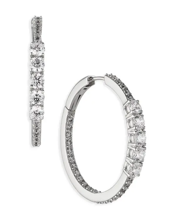 Nadri Love All Cubic Zirconia Hoop Earrings