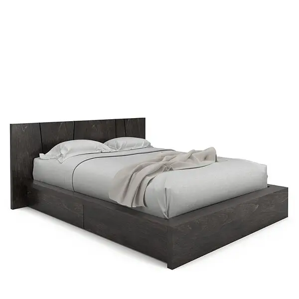 HUPPE Silk Queen Bed With Storage Drawers For Each Side - Charcoal Birch