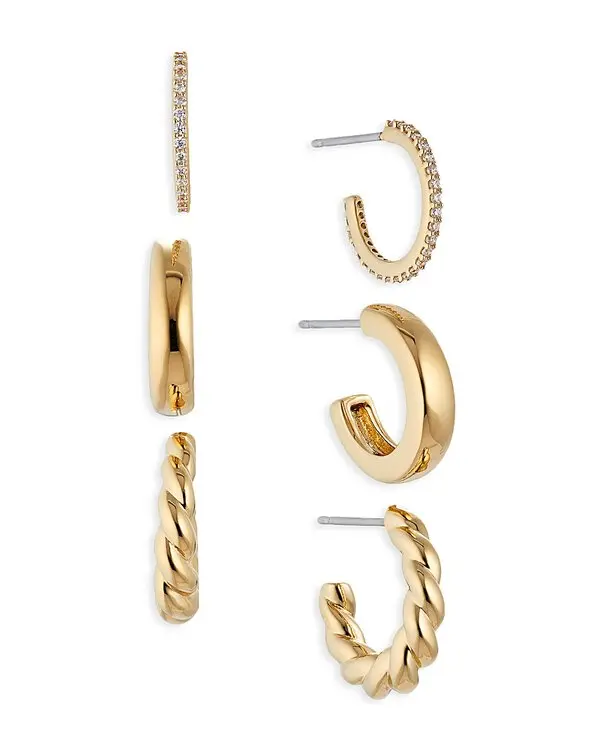 Nadri Golden Hour Huggie Hoop Earrings Set - Gold