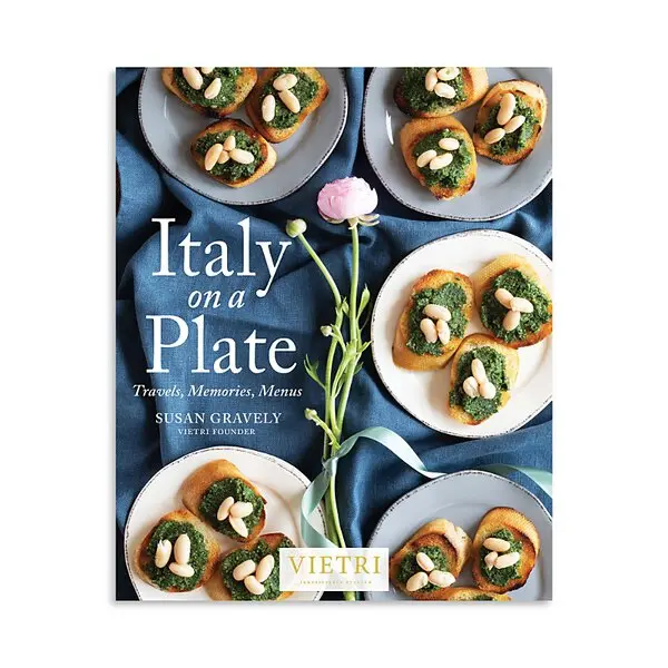 VIETRI Italy On A Plate: Travels, Memories, Menus Cookbook - Blue